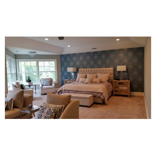 Bloomfield Hills Master Bedroom Wallpaper Accent Wall - Transitional ...