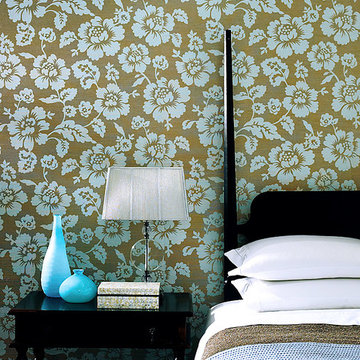 Blue Grasscloth Wallpaper - Photos & Ideas | Houzz