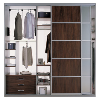 Closet Organizer with Aluminum Sliding doors - Modern - Closet ...