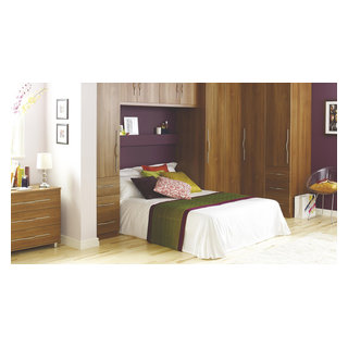 Contemporary Walnut Style Modular Bedroom Furniture System ...