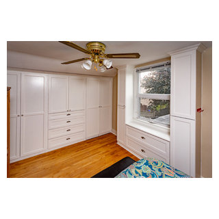 Custom Built In Bedroom Closet with Window Seat Storage - Contemporary ...