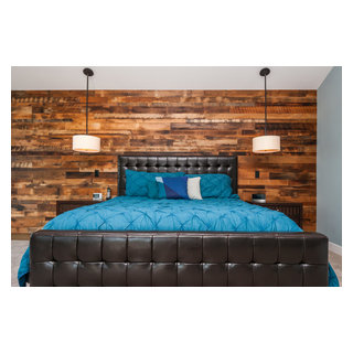 Fremont Master Bedroom with Reclaimed Wood Accent Wall - Modern ...