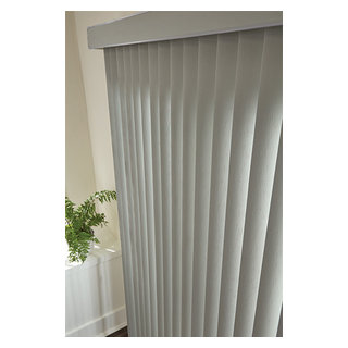GRAY VERTICAL BLINDS - Graber Sliding Door Blinds - Modern - Bedroom ...