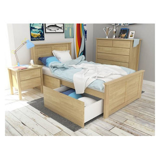 HARDWOOD KIDS KING SINGLE STORAGE BEDROOM SUITE 5PCE - Modern - Bedroom ...