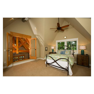 Lakefront Timber Frame Home and Pavillions - Rustic - Bedroom - DC ...