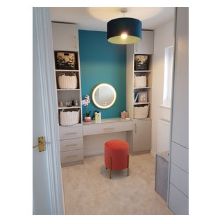 Light Grey Fitted Wardrobe, Dressing Table Area & Freestanding Wardrobe ...