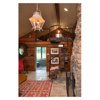 Log Cabin - Rustic - Staircase - Kansas City - by Interior Design Beth ...