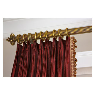 Maroon Taffeta Silk Panels - Traditional - Bedroom - Charlotte - by ...