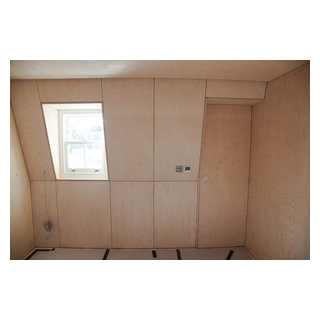 Ply wall and ceiling panelling loft conversion - Contemporary - Bedroom ...