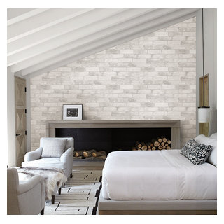 Reclaimed Bricks White Rustic Wallpaper - Industrial - Dormitorio ...
