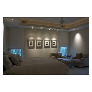 Room darkening shades.Fully Automated shades integrated to the lighting ...