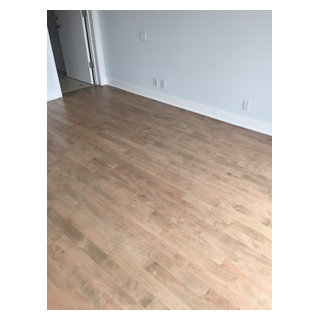 Solid Maple Strip Flooring Refinished with Grey Stain - Contemporary ...