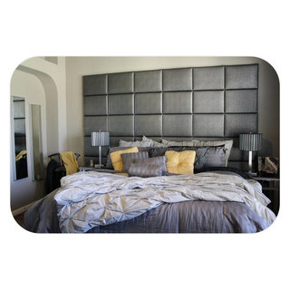 Wall of upholstered panels - Contemporary - Bedroom - Chicago - by ...