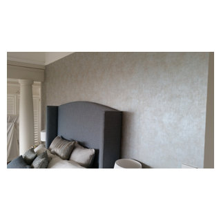 wallpaper feature wall in a bedroom - Eclectic - Bedroom - Sydney - by ...