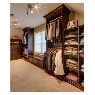 Custom Dark Brown Walk-In Closet - Traditional - Wardrobe - New York ...