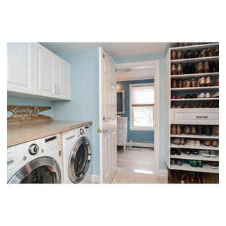Dedham Master Bath with His and Hers Closets and Laundry - Transitional ...