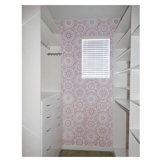 Funky Wallpaper Backing for a Beach Closet - Beach Style - Closet - Los ...
