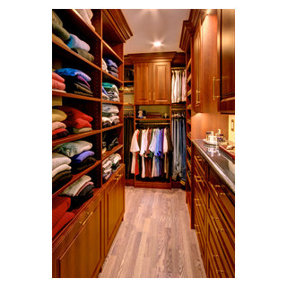 Gorgeous Custom Walk-In Closet in Shiraz Cherry Finish - Traditional ...