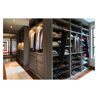 His Dressing Room - Contemporary - Closet - DC Metro - by Sagart Studio ...