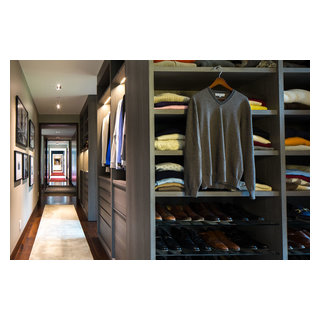 His Dressing Room - Contemporary - Closet - DC Metro - by Sagart Studio ...