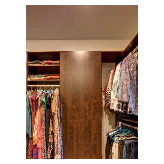Large Custom Walk-In Closet in Chocolate Pear Tree Finish - Traditional ...
