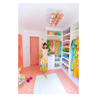 Pink Picket Floor Tiles - Midcentury - Closet - New York - by Fireclay ...