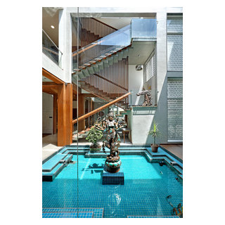 Central Courtyard - Contemporary - Hallway & Landing - Ahmedabad - by ...