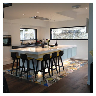 îlot cuisine tapis carreaux de ciments - Contemporary - Kitchen ...