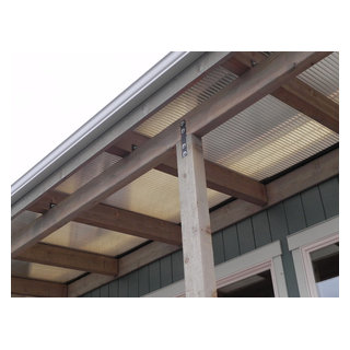 Beachfront Patio Cover Over Cedar Wood Frame - Beach Style - Deck ...