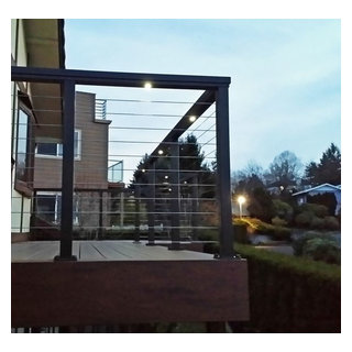 Black Aluminum Cable Deck Railing Vancouver, WA - Traditional - Deck ...