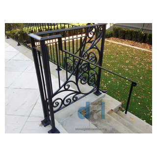 Caribou Rd house exterior wrought iron guard - Modern - Deck - Toronto ...