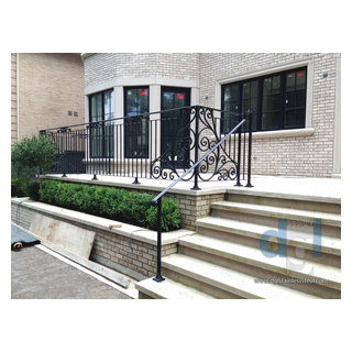 Caribou Rd house exterior wrought iron guard - Modern - Deck - Toronto ...