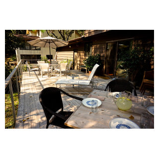 Cedar Deck with cable railing - Contemporary - Terrace - Minneapolis ...