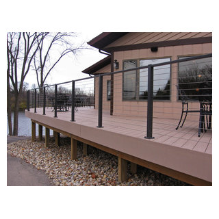 Curving Bronze Aluminum Posts and Handrail for Riverside Deck ...