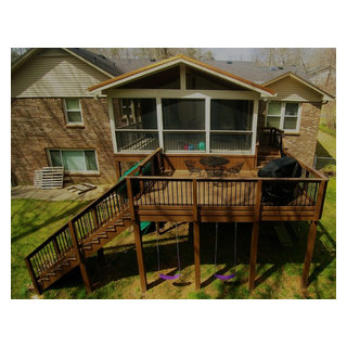 Deck and screened porch combination space in Hoover, AL - Transitional ...