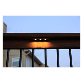 Deck lighting using low under railing LED lights - Traditional - Deck ...