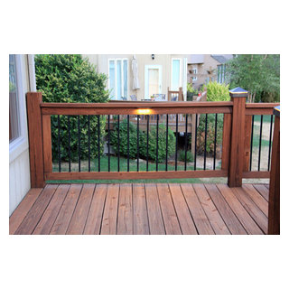 Deck lighting using low under railing LED lights - Traditional - Deck ...