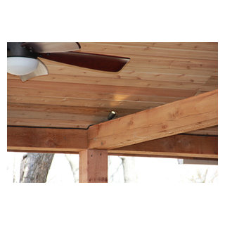 Deck lighting using low voltage under railing LED lights. - Traditional ...
