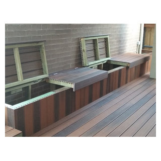 Deck, water feature, storage benches - Modern - Deck - Sydney - by ...