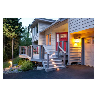 Front Entry Deck with Inlaid Deck Lighting - Traditional - Deck - Other ...