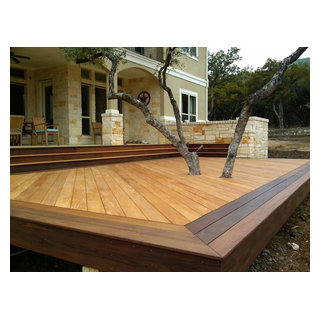 Garapa Deck with Tree - Modern - Deck - New York - by eDeck.com | Houzz