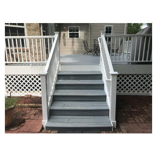 Gray Trex deck with white vinyl railing and lattice - Deck - Other - by ...