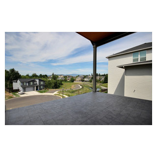 L-Shaped Home : Outdoor Living Area - Transitional - Terrace - Portland ...