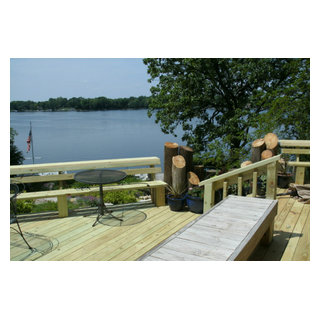 Lakeside Deck with Unlimited Views and Seating - Beach Style - Deck ...