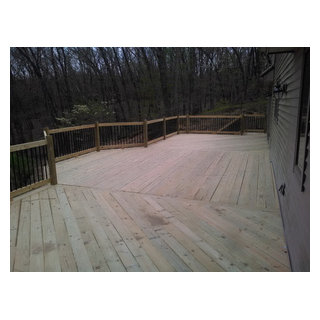 Large Wood Deck with angled decking - Traditional - Deck - Other - by ...