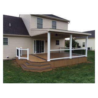 Lean-to roof over two toned Clubhouse deck - Modern - Deck - Other - by ...