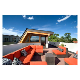 Modern Heavy Timber Curved Wall Home - Contemporary - Deck - Denver ...