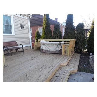 Multi-level Wood Deck with Paver Patio by Elmhurst, IL Deck and Patio ...
