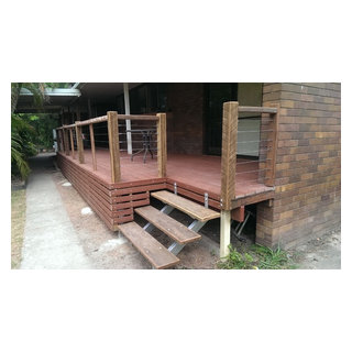 Narangba Modwood and recycled timber handrail - Deck - Brisbane - by ...