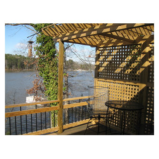 new deck on back overlooking lake - Rustic - Deck - Raleigh - by DK ...